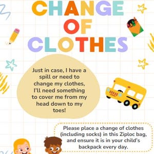 Extra Clothes Reminder Notice | Daycare Teacher Printable (canva ...