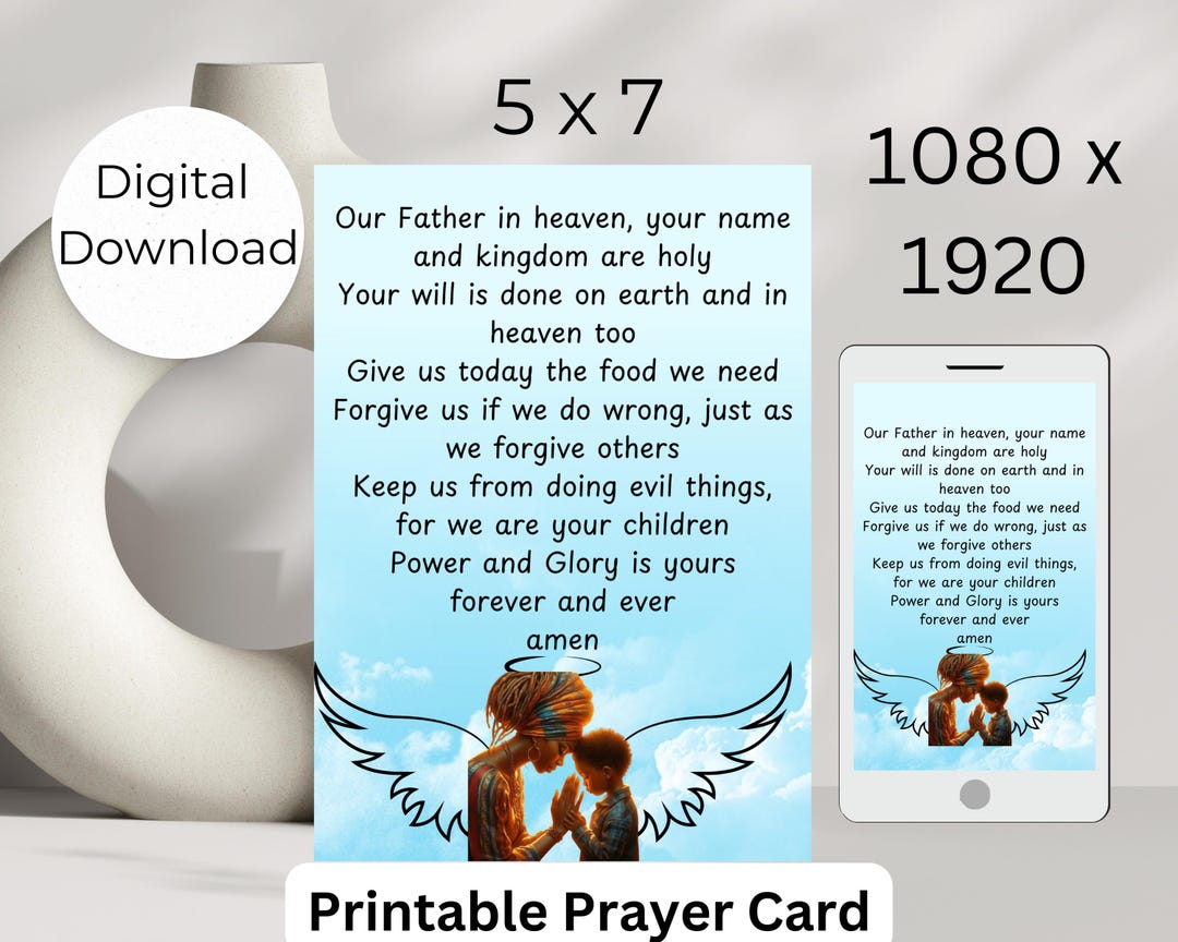 Digital Prayer Card Custom Made Printable Prayer Card Can Be Used in a ...