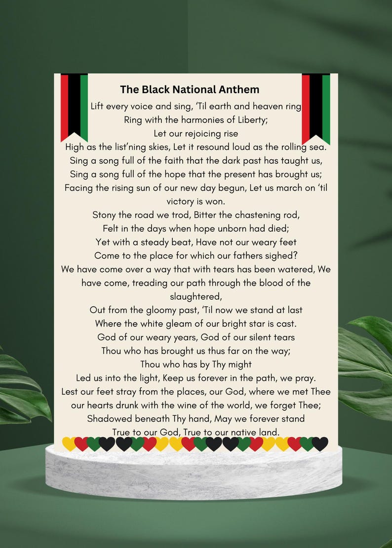 The Black National Anthem Poster | Digital File - Etsy