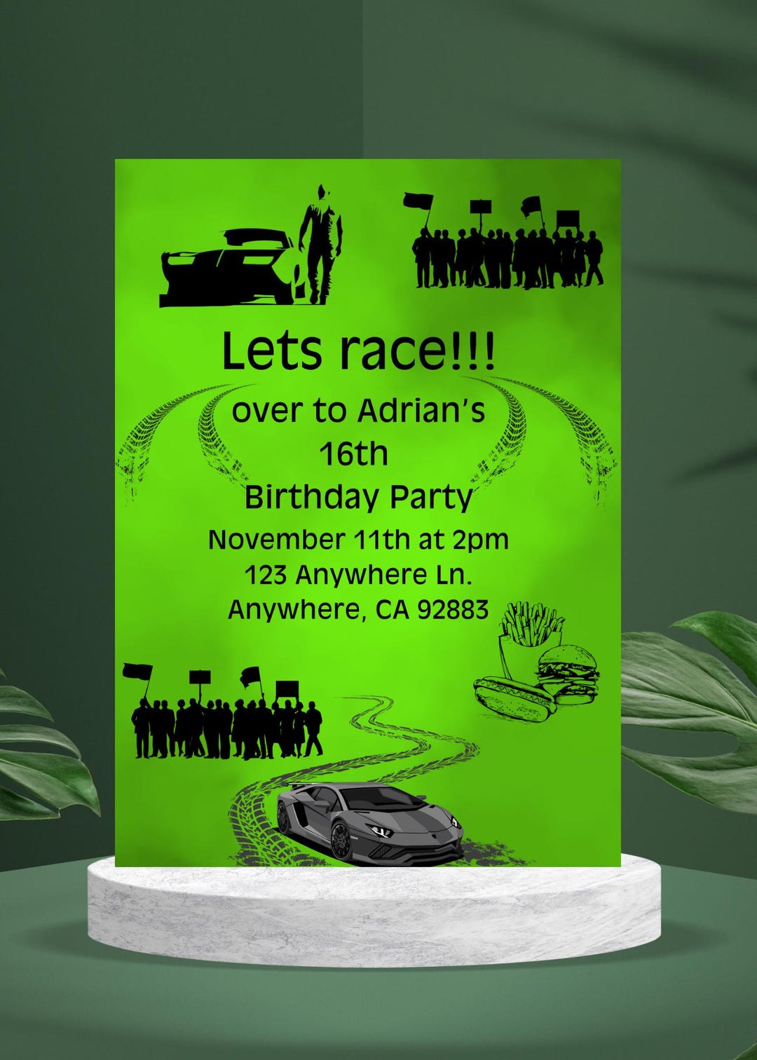 Race Car Invite| Editable Invite| With Assistance From Buyer, Can Be ...