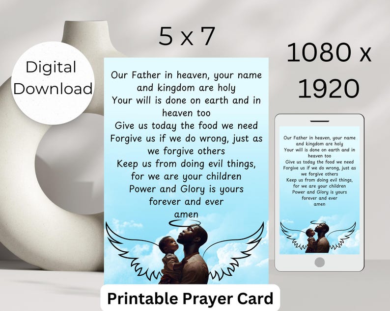 Digital Prayer Card Custom Made Printable Prayer Card Can Be Used in a ...