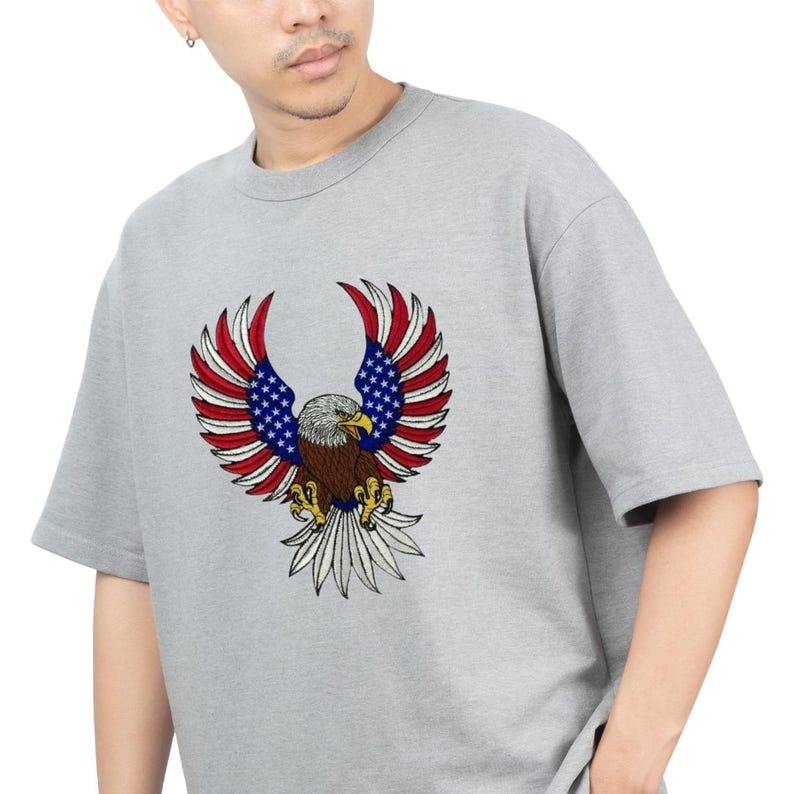 Bald Eagle USA Flag Wings Embroidery Design – Digital File for Machine ...
