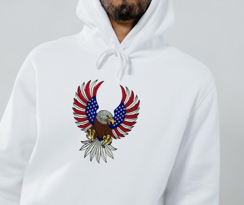 Bald Eagle USA Flag Wings Embroidery Design – Digital File for Machine ...