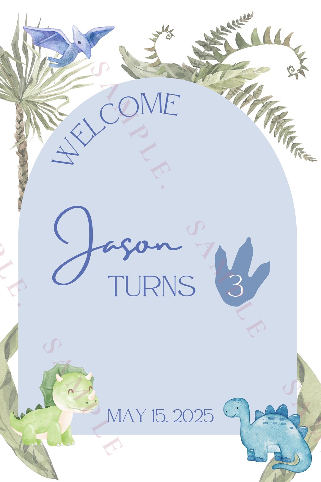 DINOSAUR Theme Welcome Sign for Birthday Party! (ready to Print Png) - Etsy