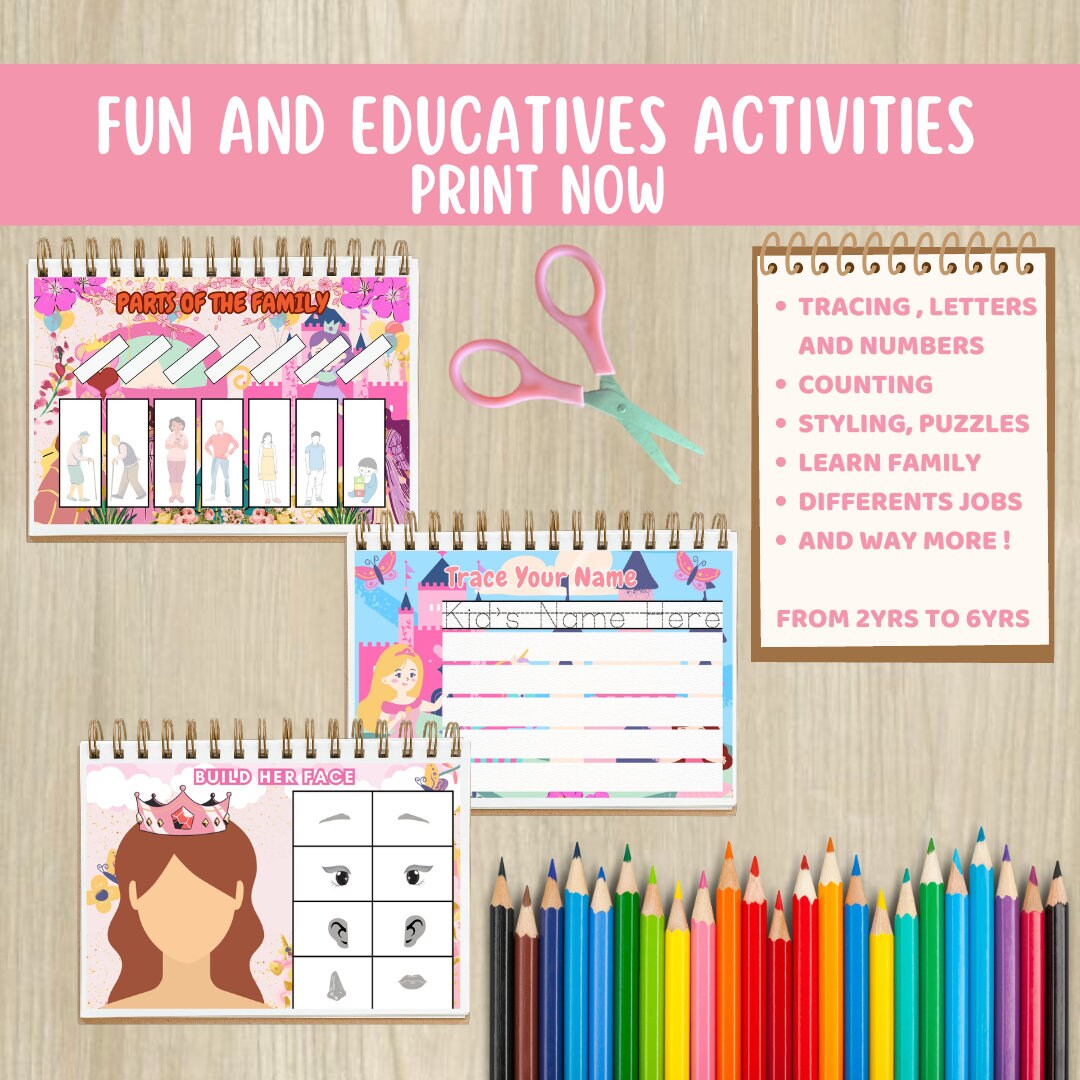Printable Busy Book Princess Theme 45 Fun & Educational Pages - Etsy