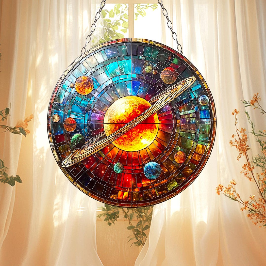 SALE 50% the Solar System GLASS SUNCATCHER Planet Acrylic Window ...