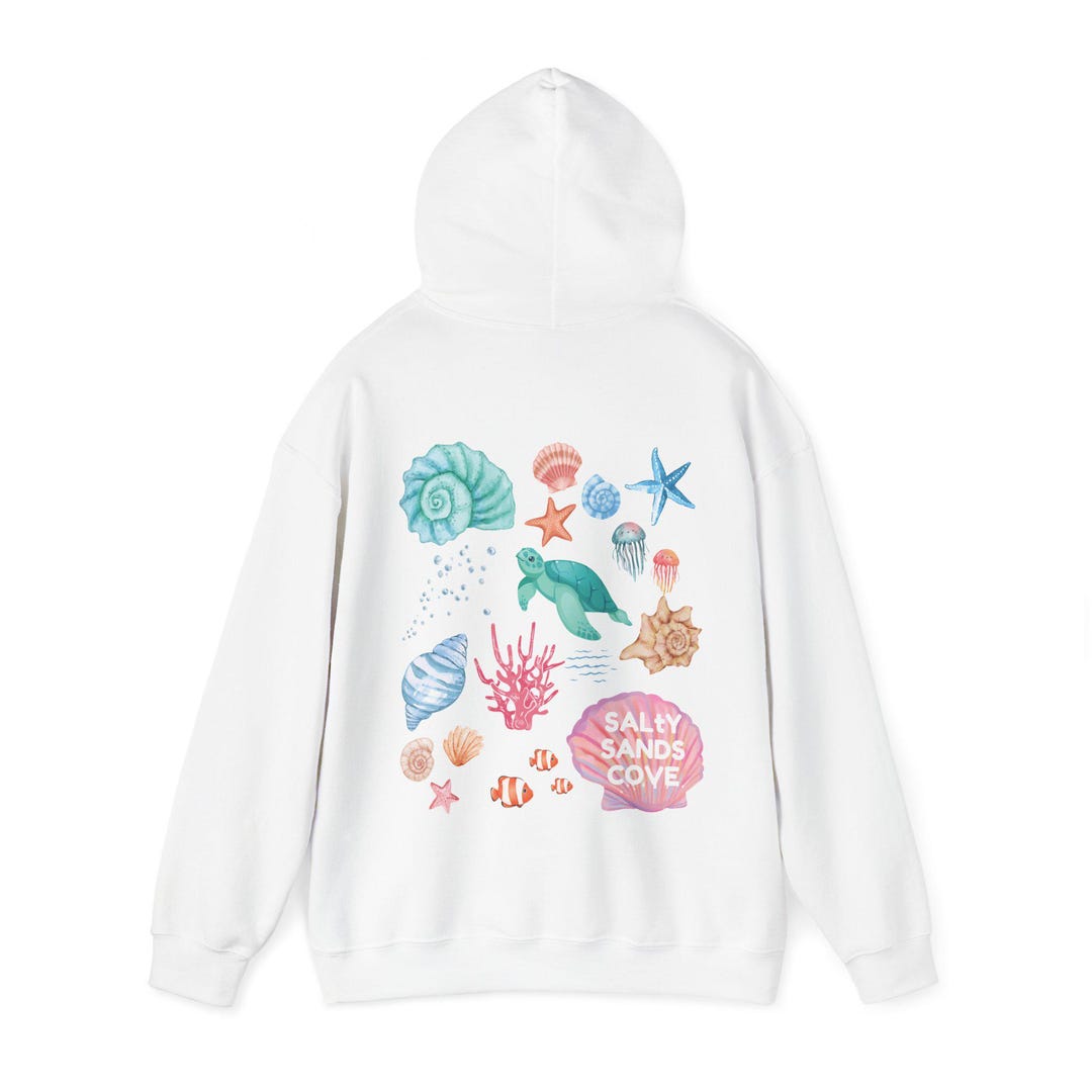 Beachy Design Hoodie, Pastel Beach Sweatshirt, Tropical Floral Pullover ...