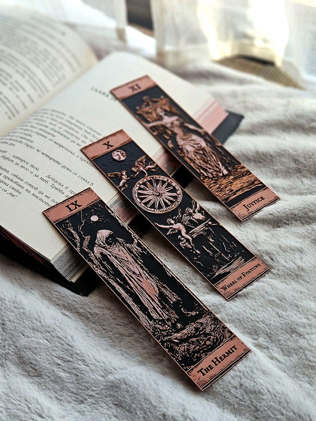 Major Arcana - the Hermit, Wheel of Fortune & Justice - Tarot Card ...