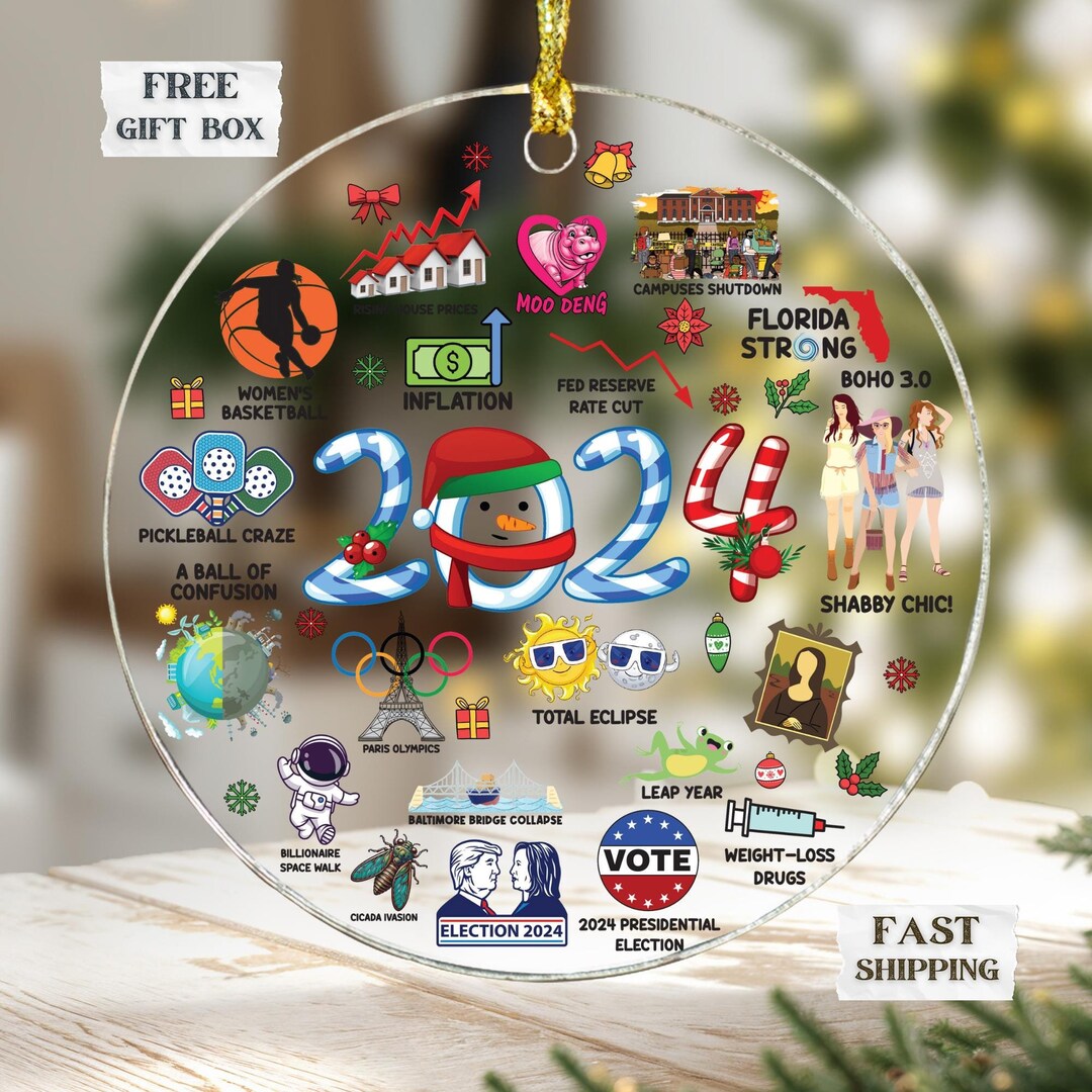 2024 Christmas Ornament 2024 Year in Review Ornament Major Notable ...