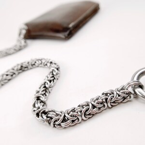 Welded-link Chainmaille Wallet Chain - Stainless Steel Byzantine ...