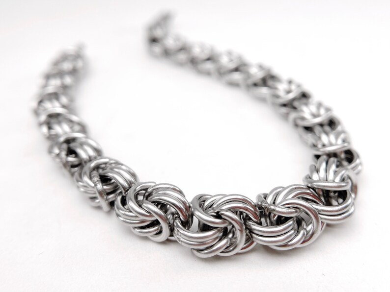 Welded-link Chainmaille Bracelet - Rosetta Pattern - Stainless Steel - Etsy