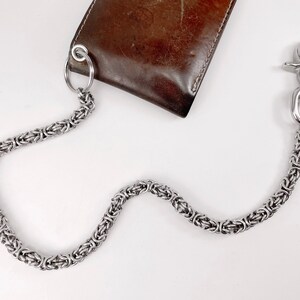 Welded-link Chainmaille Wallet Chain - Stainless Steel Byzantine ...