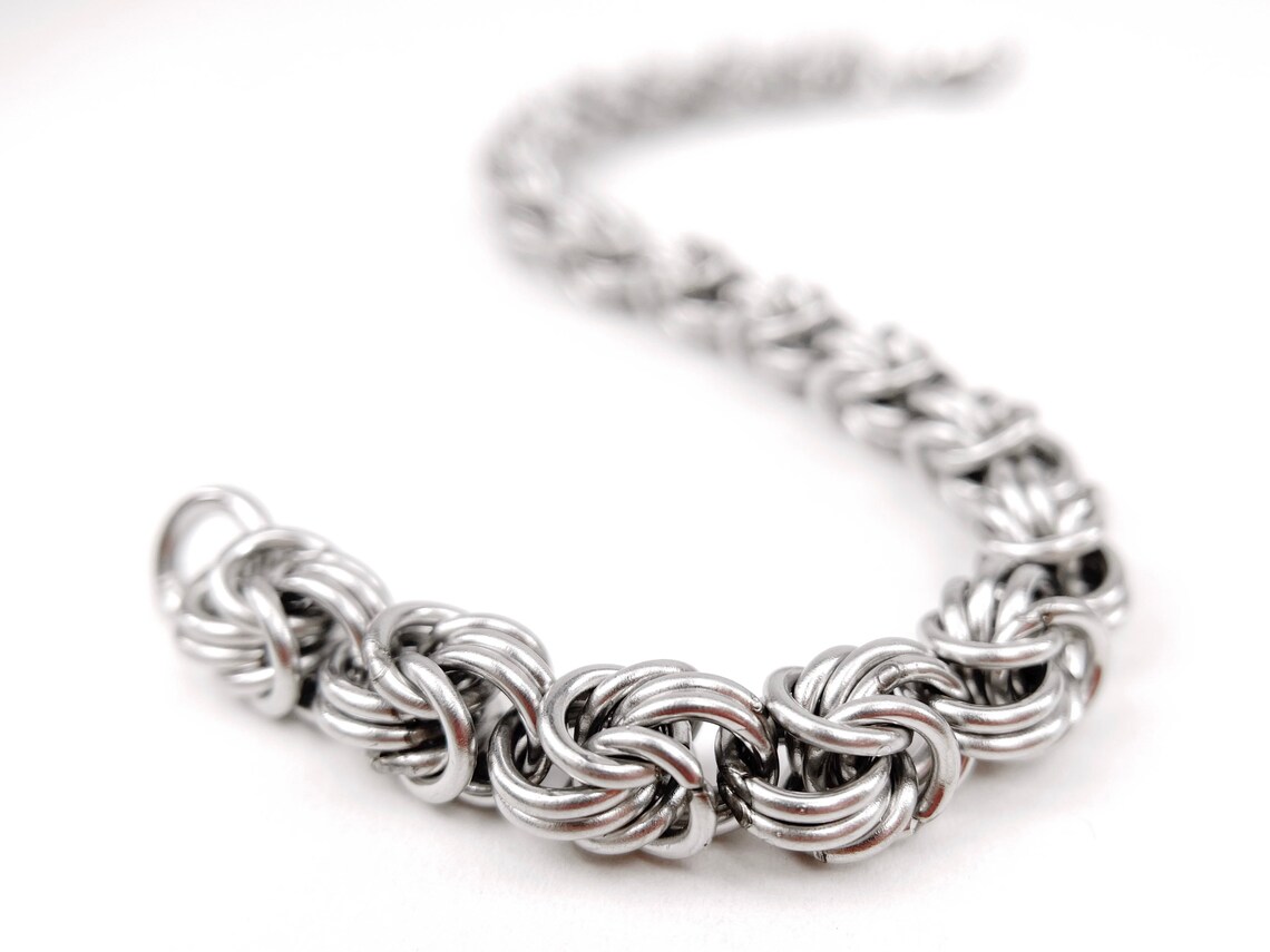 Welded-link Chainmaille Bracelet Rosetta Pattern Stainless - Etsy