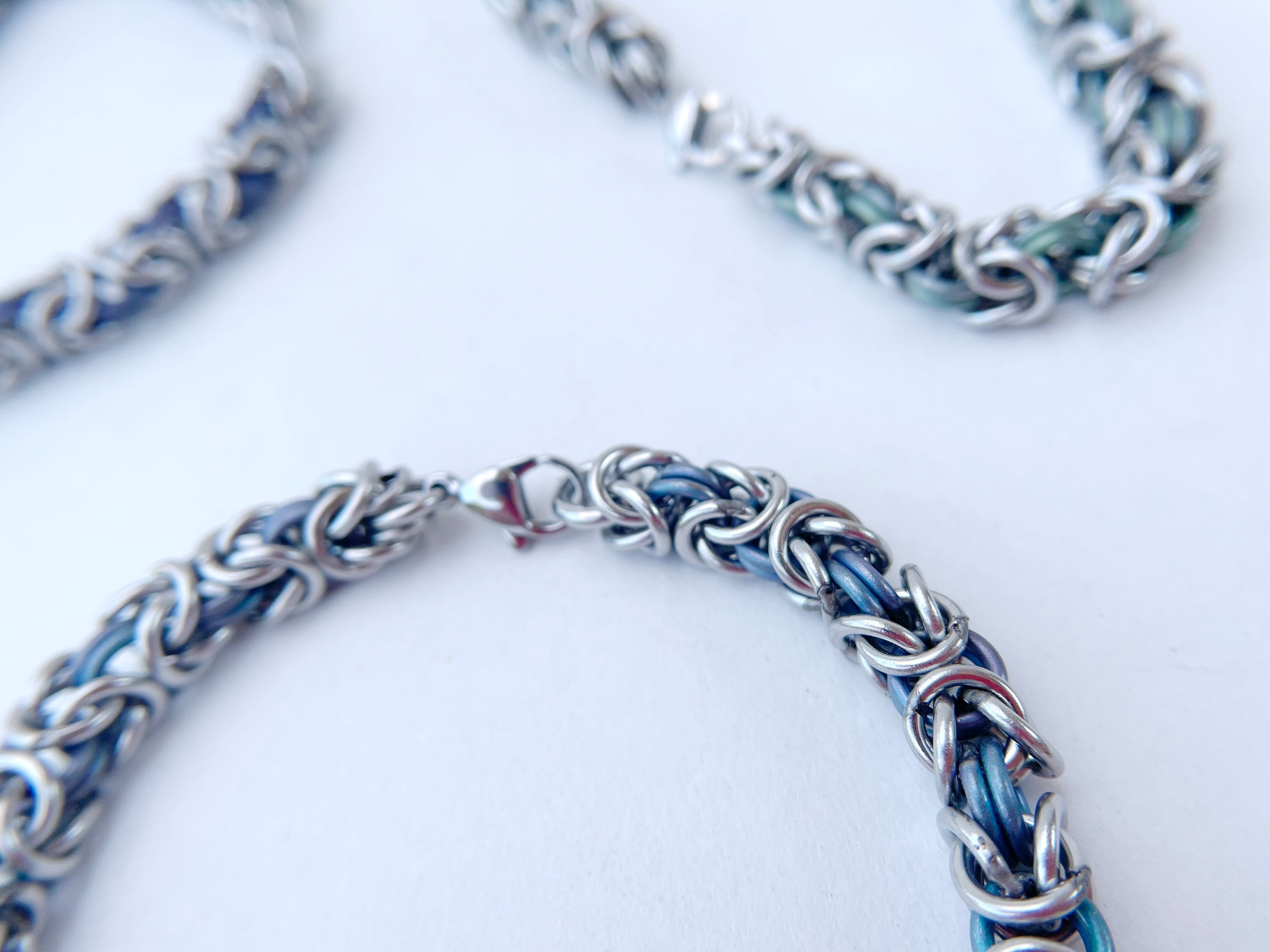 Chainmaille Bracelet Welded-Link Byzantine Pattern w/ | Etsy