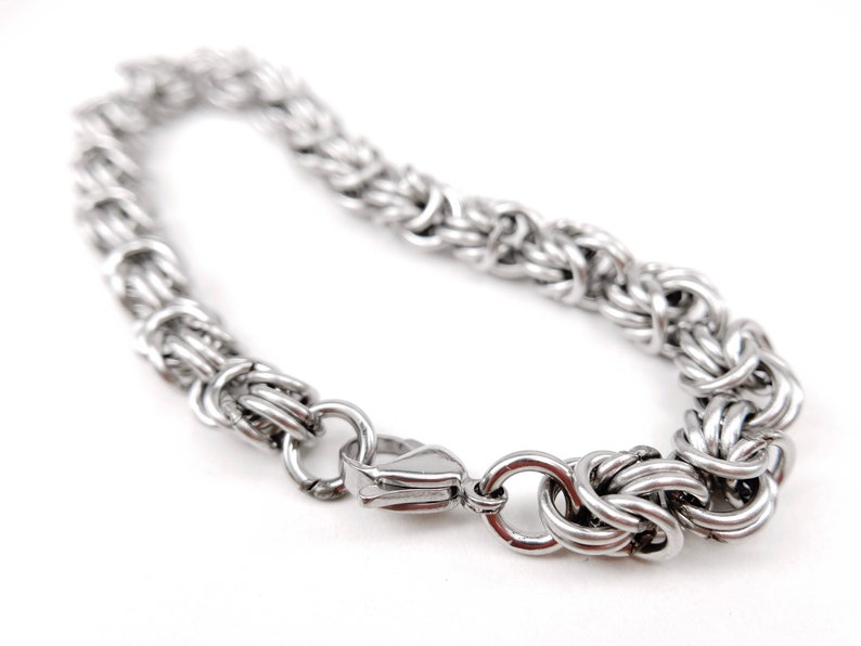Welded-link Chainmaille Bracelet Rosetta Pattern Stainless - Etsy