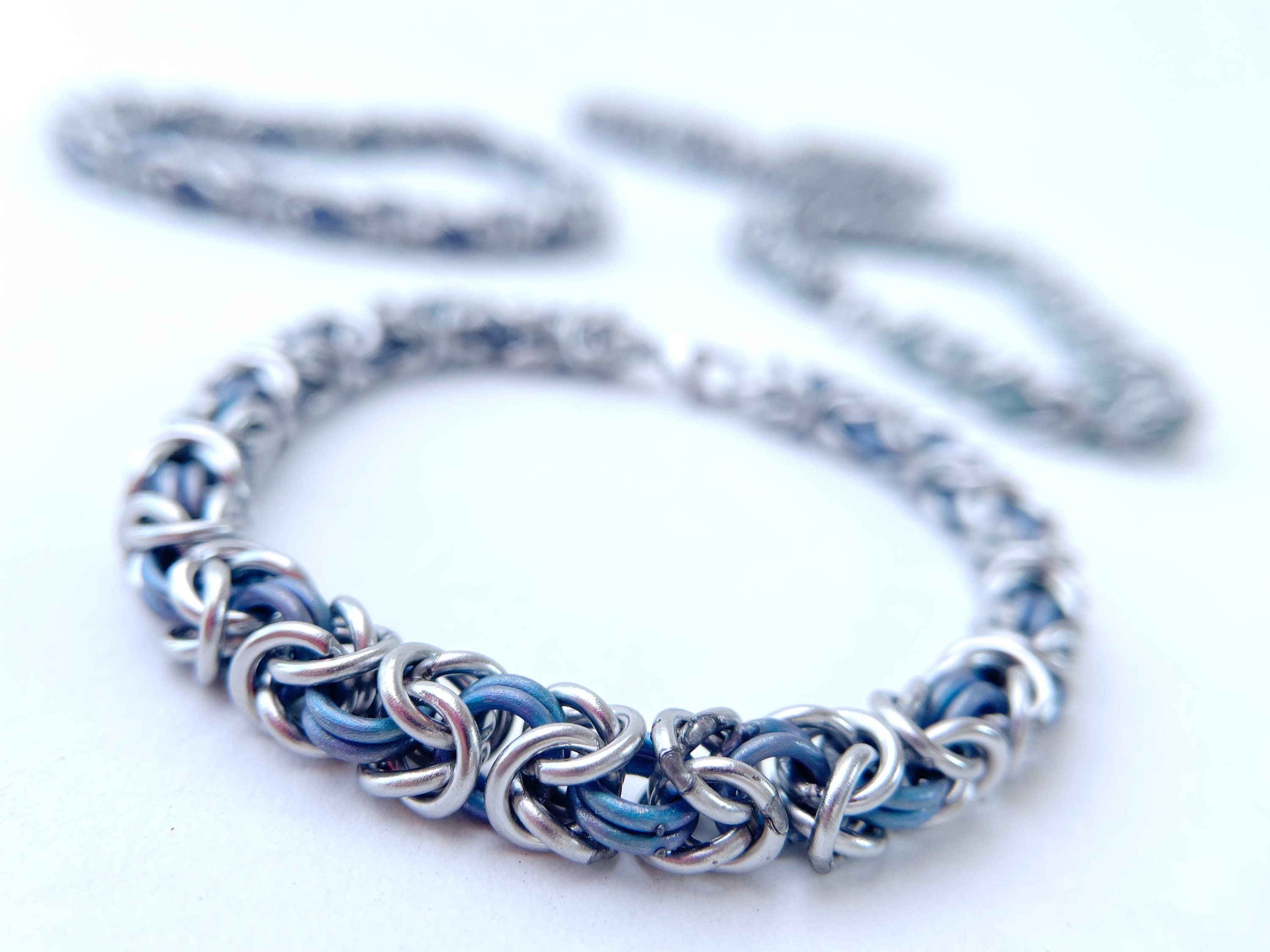 Chainmaille Bracelet Welded-Link Byzantine Pattern w/ | Etsy