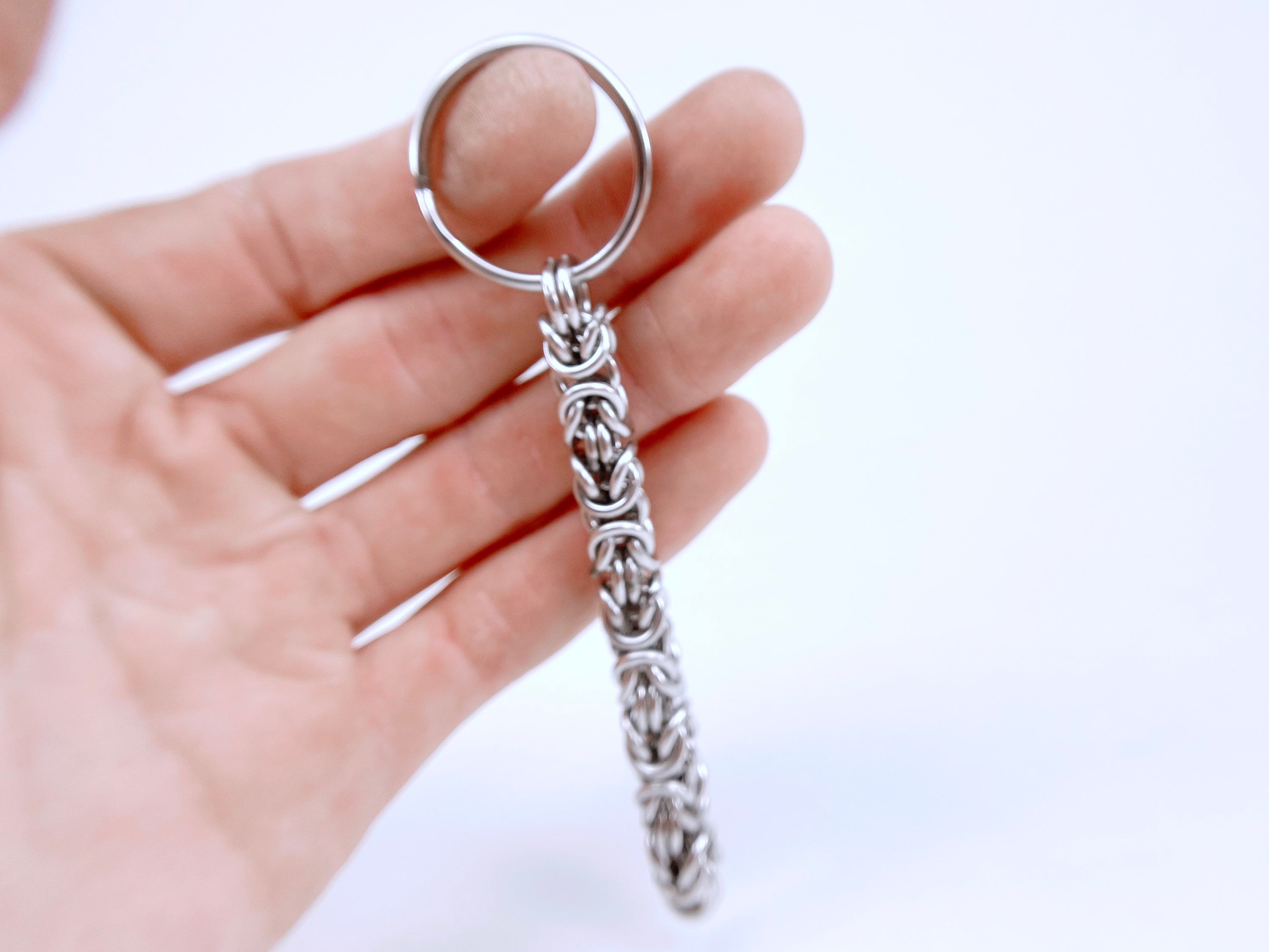 Chainmaille Keychain Welded-link Thick Byzantine Pattern - Etsy UK
