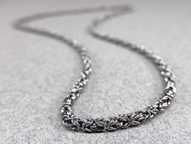 Thin Chainmaille Necklace Welded-link Micro Maille - Etsy