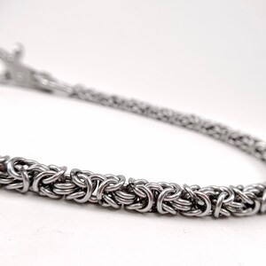Welded-link Chainmaille Wallet Chain - Stainless Steel Byzantine ...