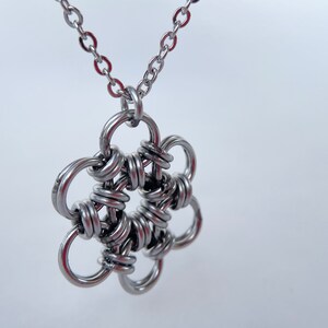 Flower Pendant - Welded-link - Japanese Chainmaille - Etsy