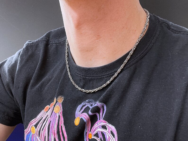 Thin Chainmaille Necklace Welded-Link Micro Maille | Etsy