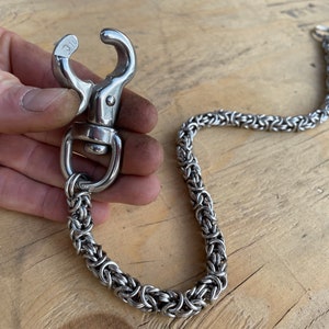 Welded-link Chainmaille Wallet Chain - Stainless Steel Byzantine ...
