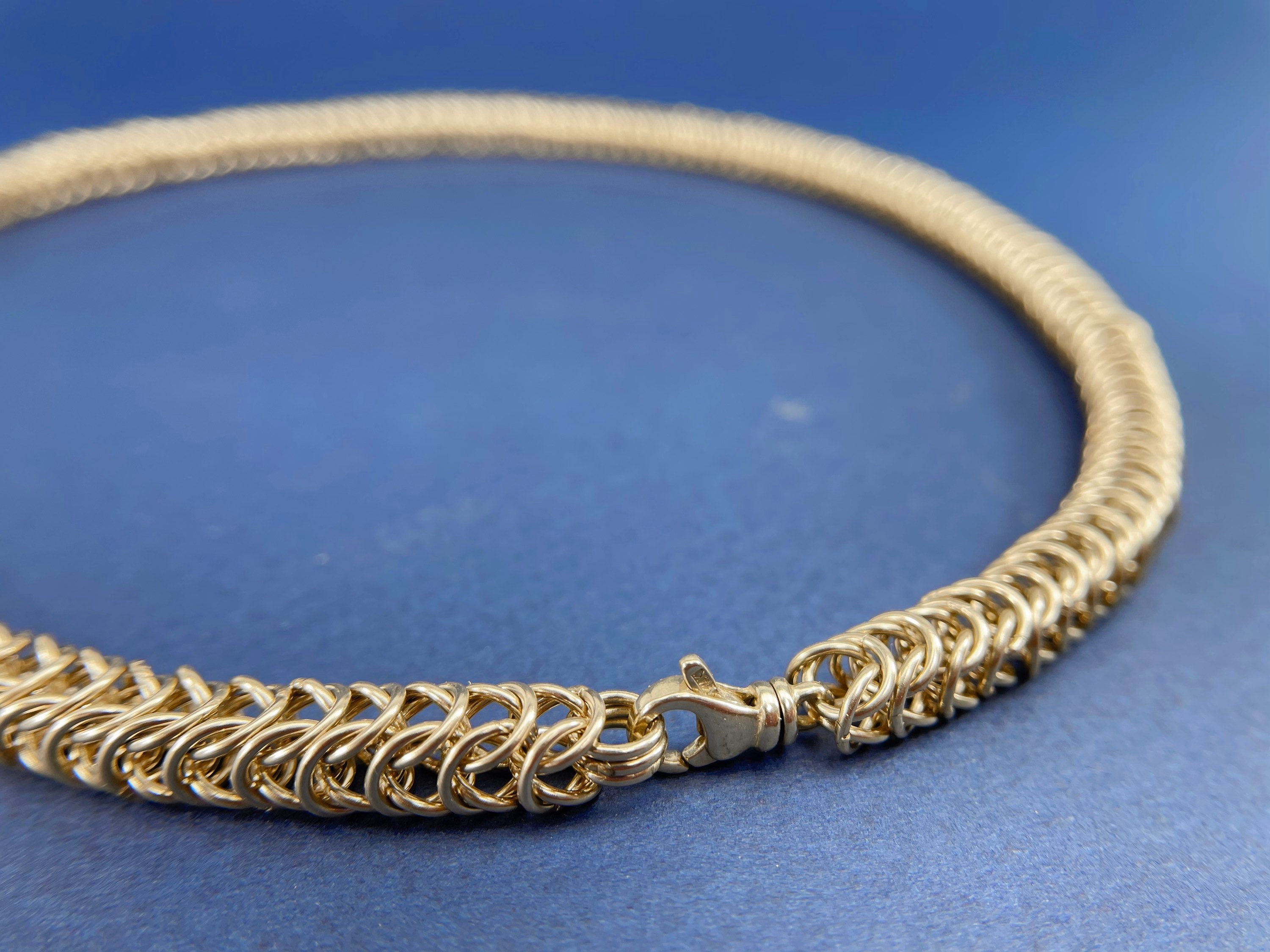 Chainmaille Necklace - Box Chain Pattern - 14K Solid Gold - Etsy
