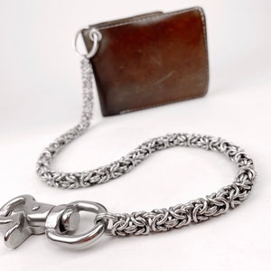 Welded-link Chainmaille Wallet Chain - Stainless Steel Byzantine ...