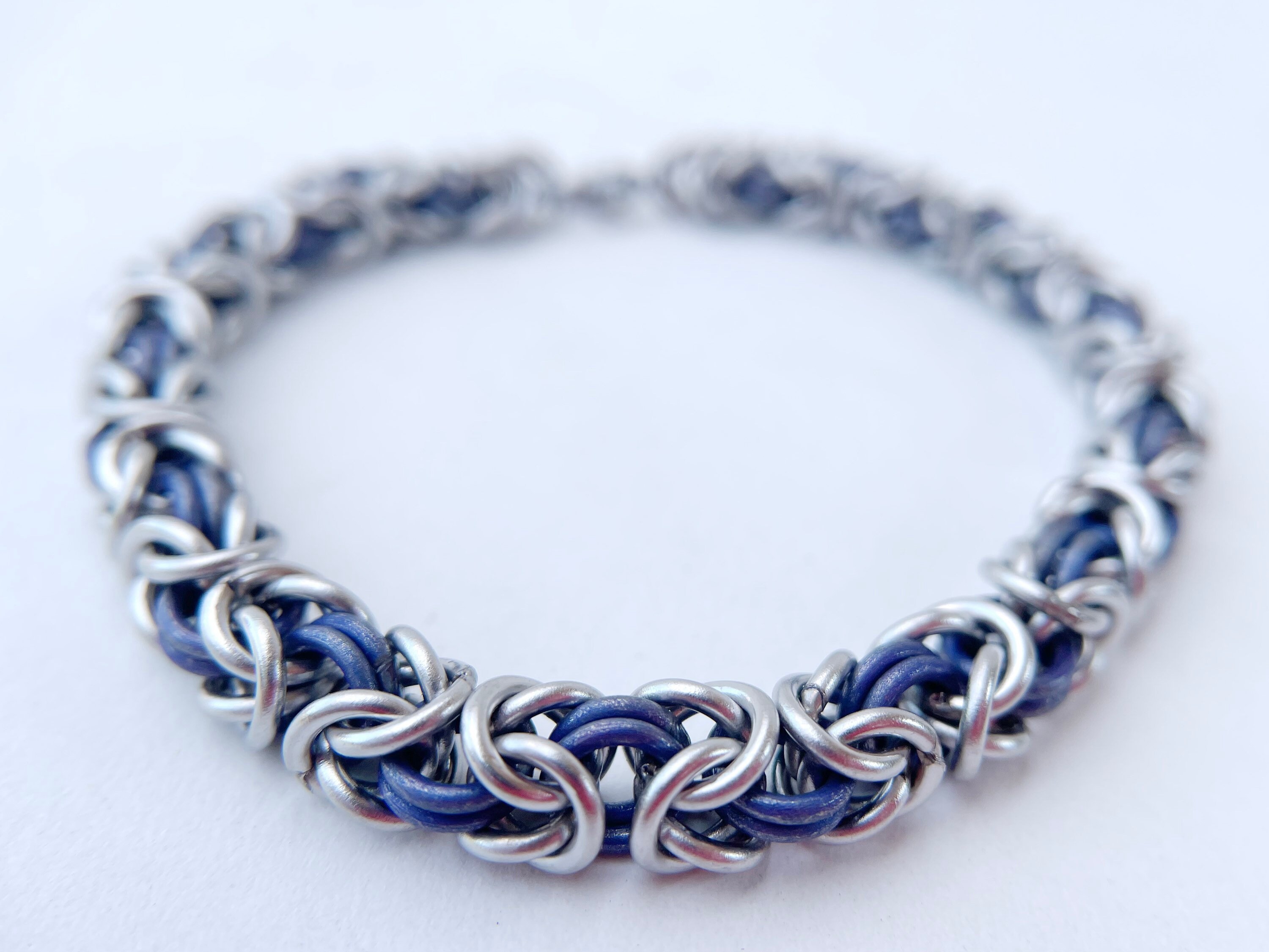 Chainmaille Bracelet Welded-Link Byzantine Pattern w/ | Etsy