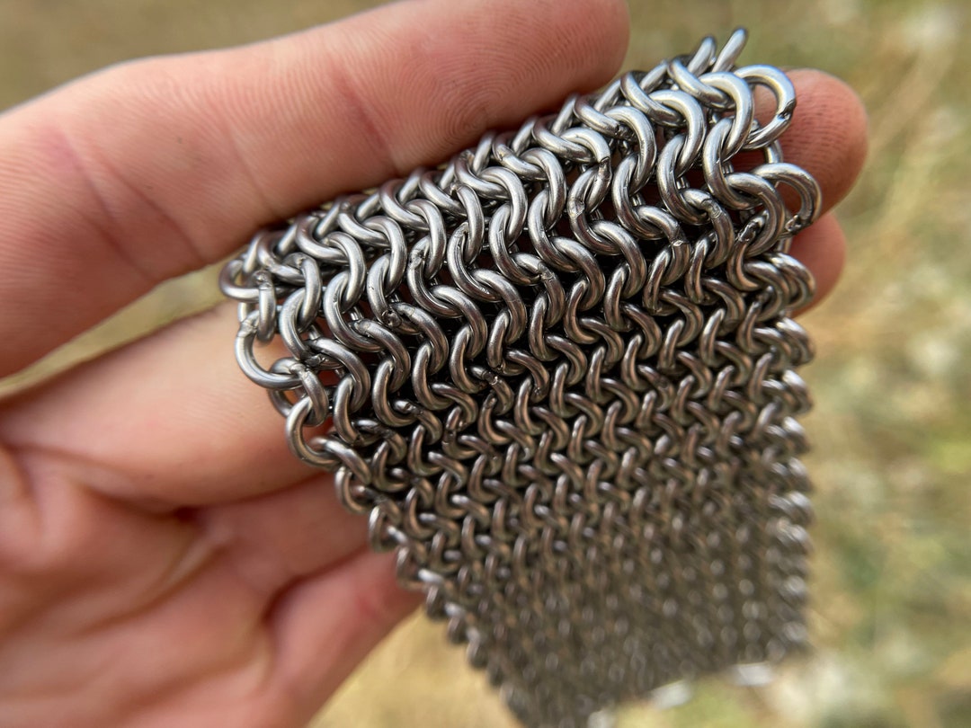 Extra Wide Chainmaille Bracelet, Heavy Cuff, Welded-link - Etsy