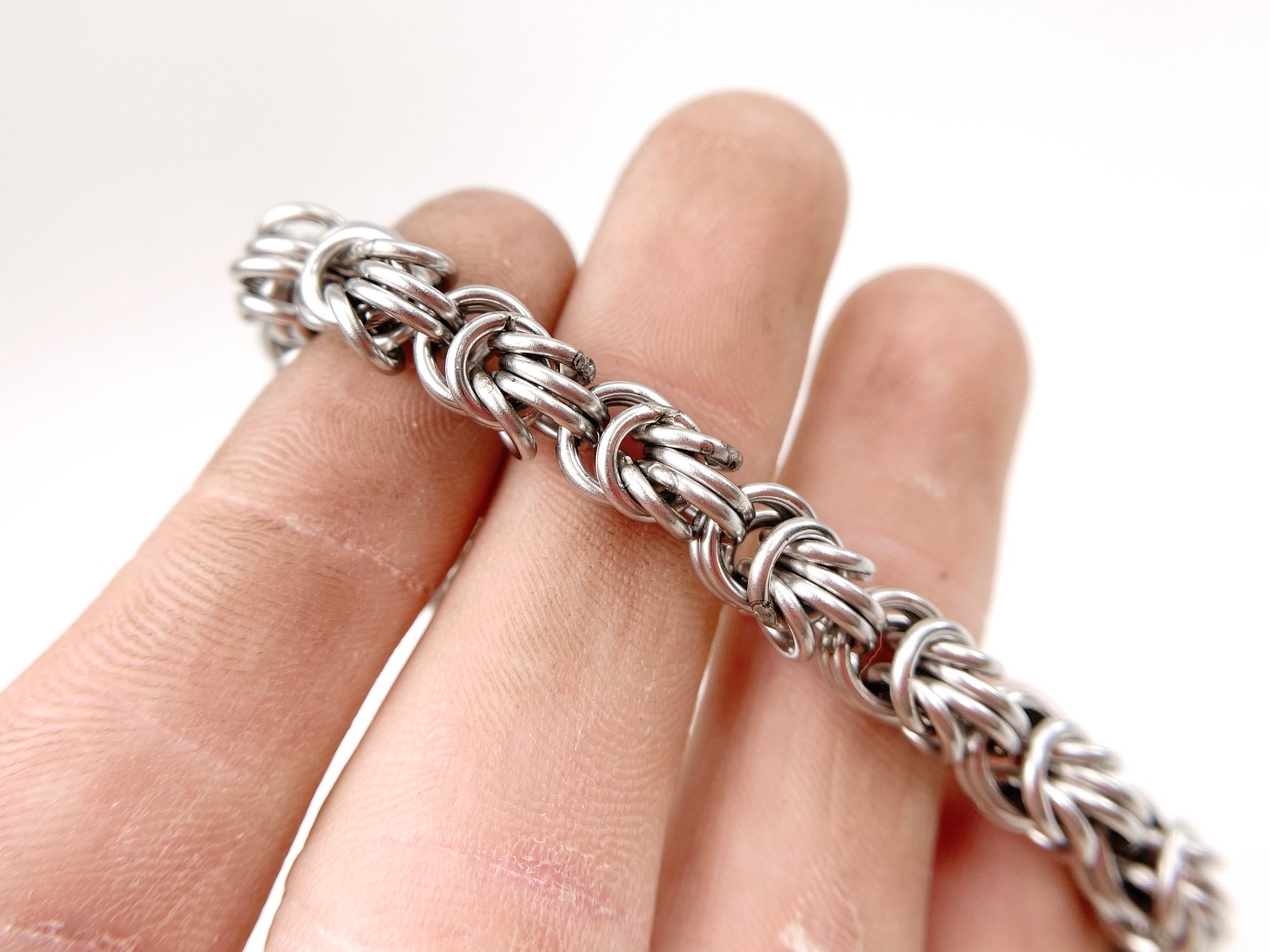 Welded-link Chainmaille Bracelet Rosetta Pattern Stainless - Etsy