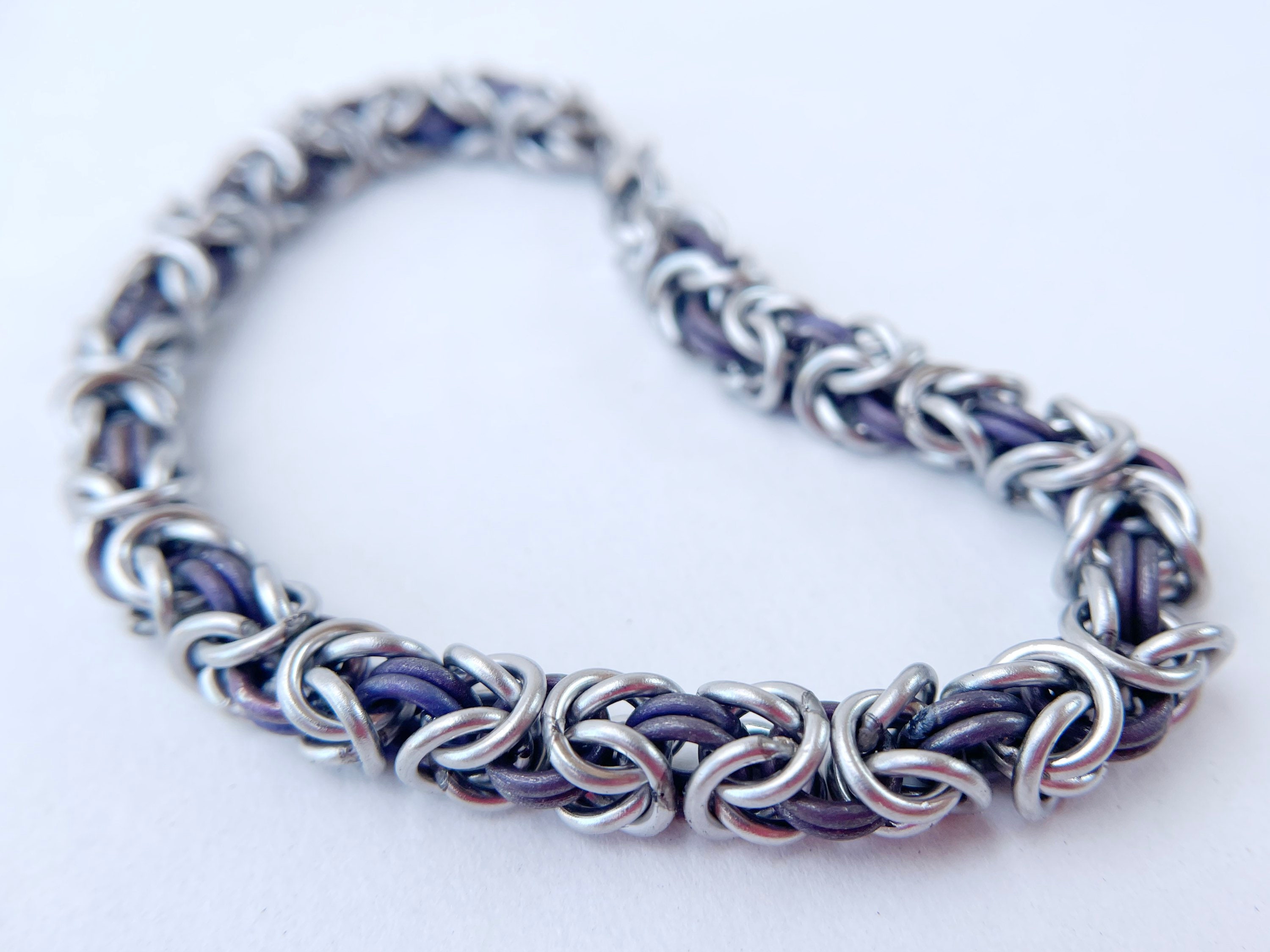 Chainmaille Bracelet Welded-Link Byzantine Pattern w/ | Etsy