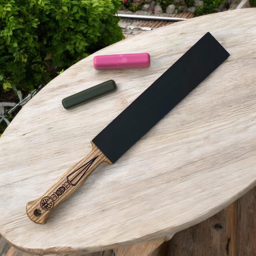 Handcrafted Leather Knife Sharpening Strop With Polishing Paste - Etsy
