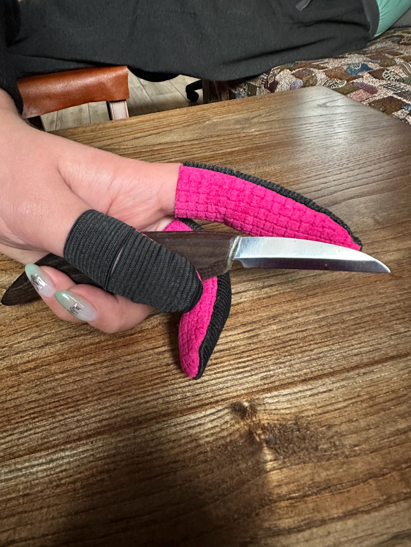 Professional Women's Finger Protection , Pink Thimbles for Carving ...