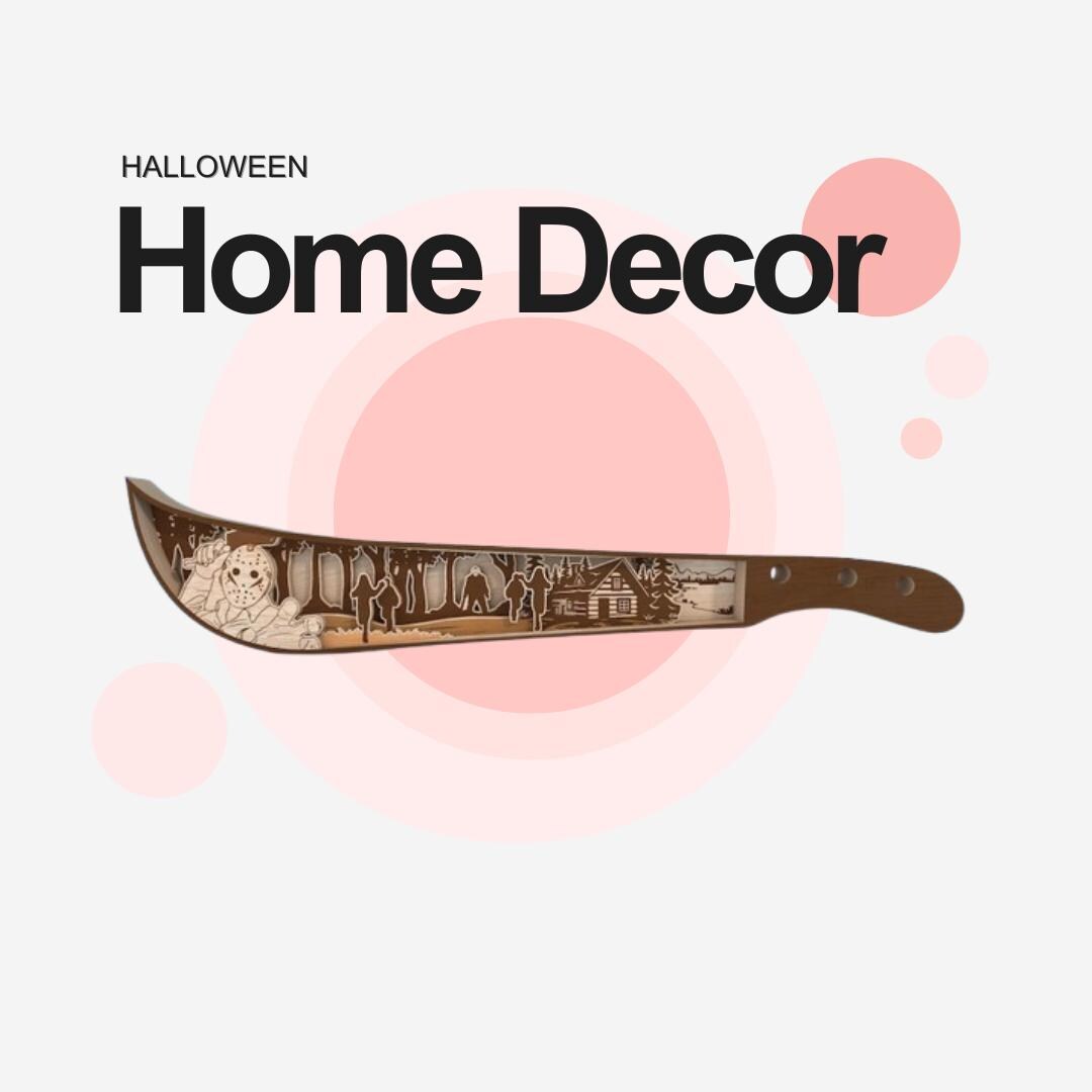Horror Movie Inspired Halloween Decor. Laser Cut Machete With Laser ...