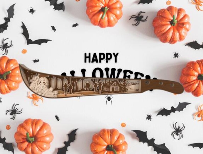 Horror Movie Inspired Halloween Decor. Laser Cut Machete With Laser ...