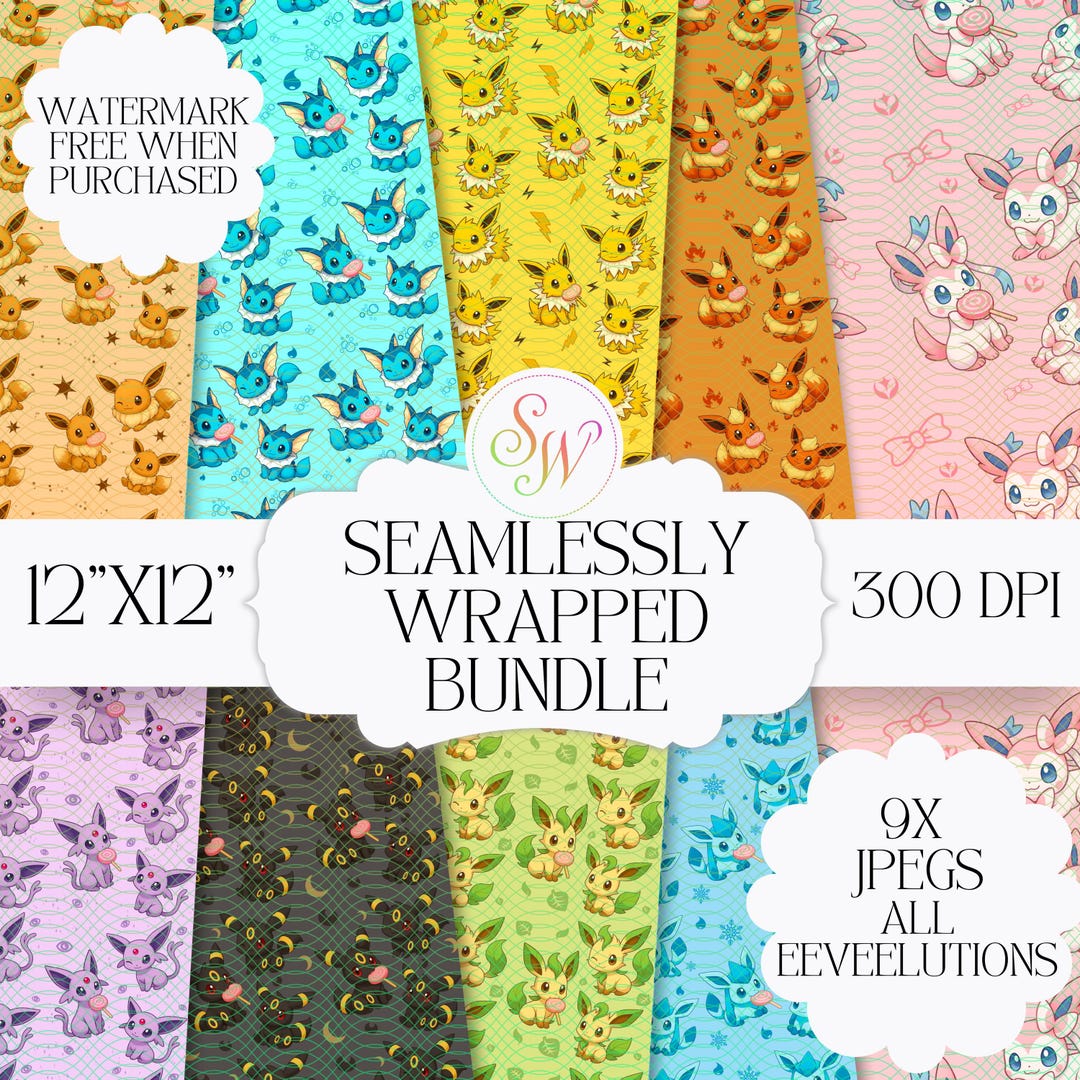 EEVEELUTION MEGA BUNDLE | Seamless Pattern Design | Digital Download ...