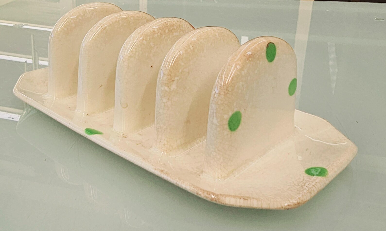 Rare TG Green Creamic Polka Dot Toast Rack - Etsy