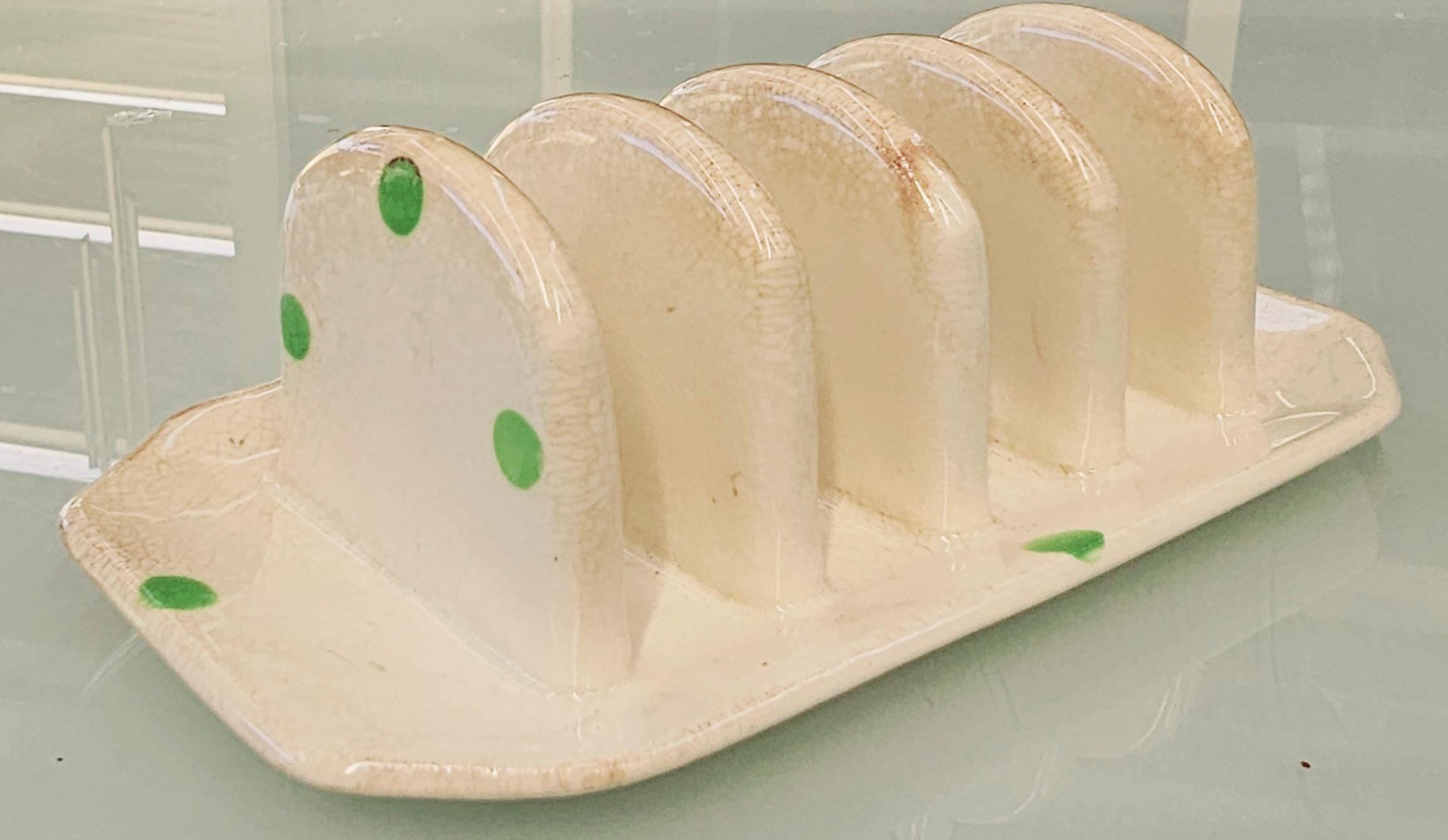 Rare TG Green Creamic Polka Dot Toast Rack - Etsy