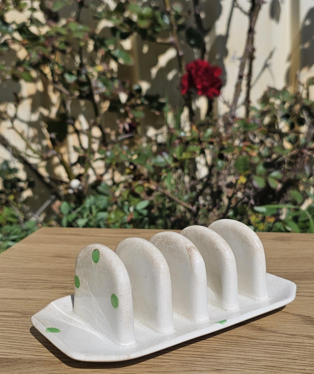 Rare TG Green Creamic Polka Dot Toast Rack - Etsy