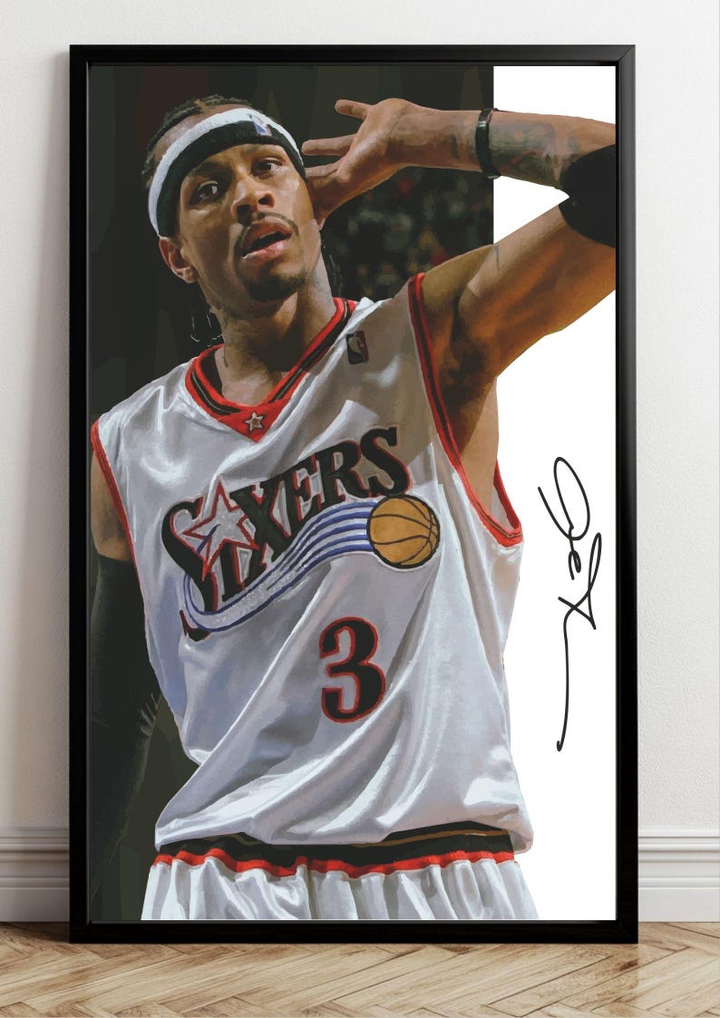 Allen Iverson 'the Answer' Iconic Pose Poster | Printable NBA Legend ...