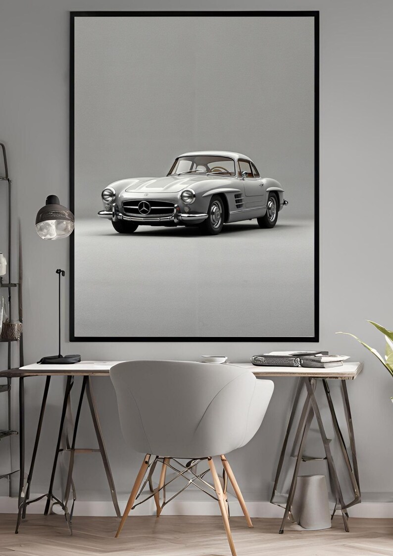 Vintage Mercedes-benz 300SL Poster | Classic Car Art Print | Retro ...