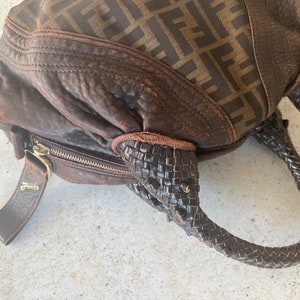 Vintage Bag FENDI Zucca Spy Bag FF Monogram Tote Bag Purse Satchel ...