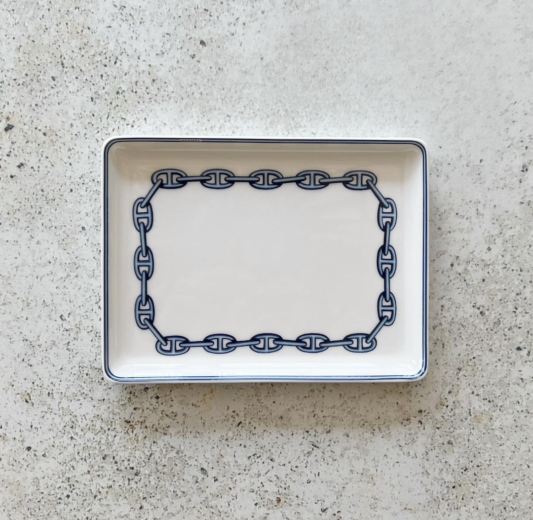 Vintage Dish | HERMÈS Paris Logo Monogram Porcelain Chain Link Trinket ...