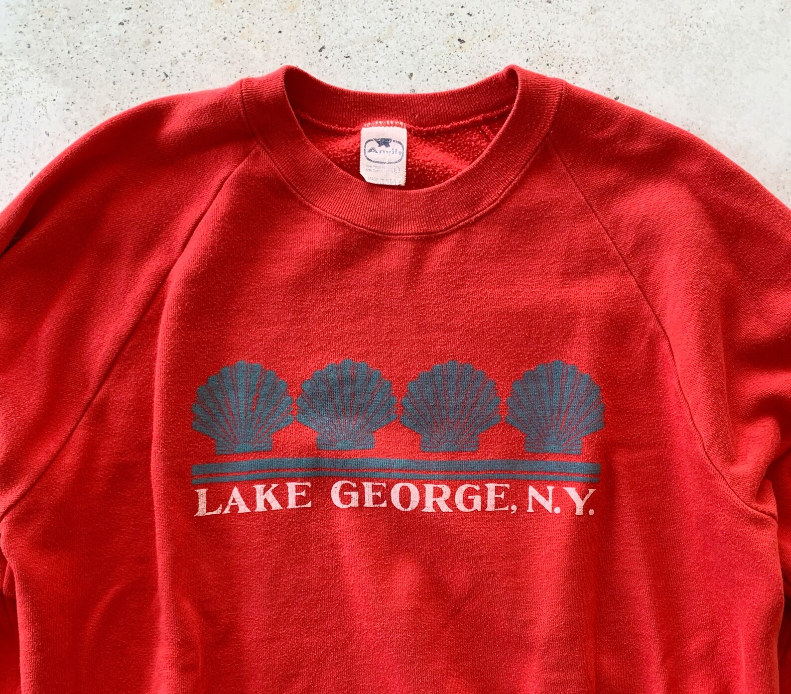 Vintage Sweatshirt LAKE GEORGE New York Coastal Nautical - Etsy