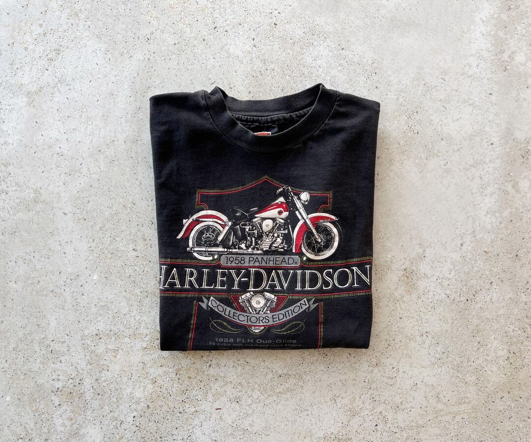 Vintage T-shirt | HARLEY DAVIDSON Panhead Wisconsin Motorcycle Top ...