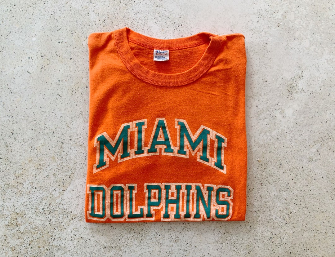 Vintage T-shirt | MIAMI DOLPHINS Football Sports Streetwear Raglan ...