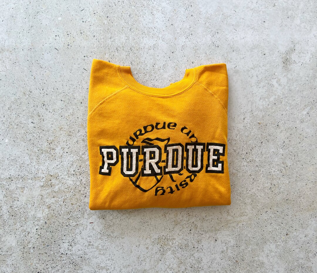 Vintage Sweatshirt PURDUE University College Raglan Pullover Top Shirt ...