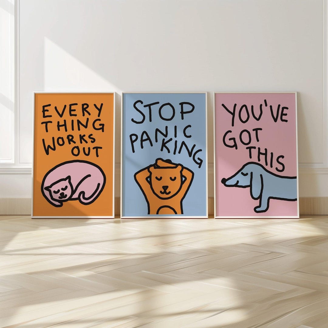 Motivational Animal Art Print Set | Positive Affirmation Wall Art ...