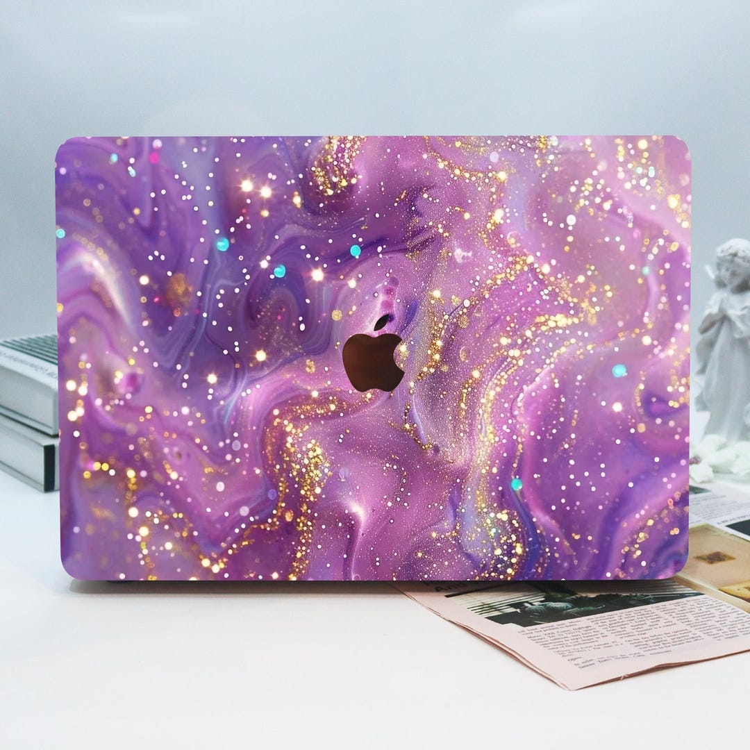 Purple Glittery Abstract Art MacBook Case, Laptop Case Any Mac, Laptop ...